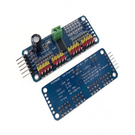 PCA9685 Controlador PWM por I2C para 16 servos para Arduino o Raspberry Pi