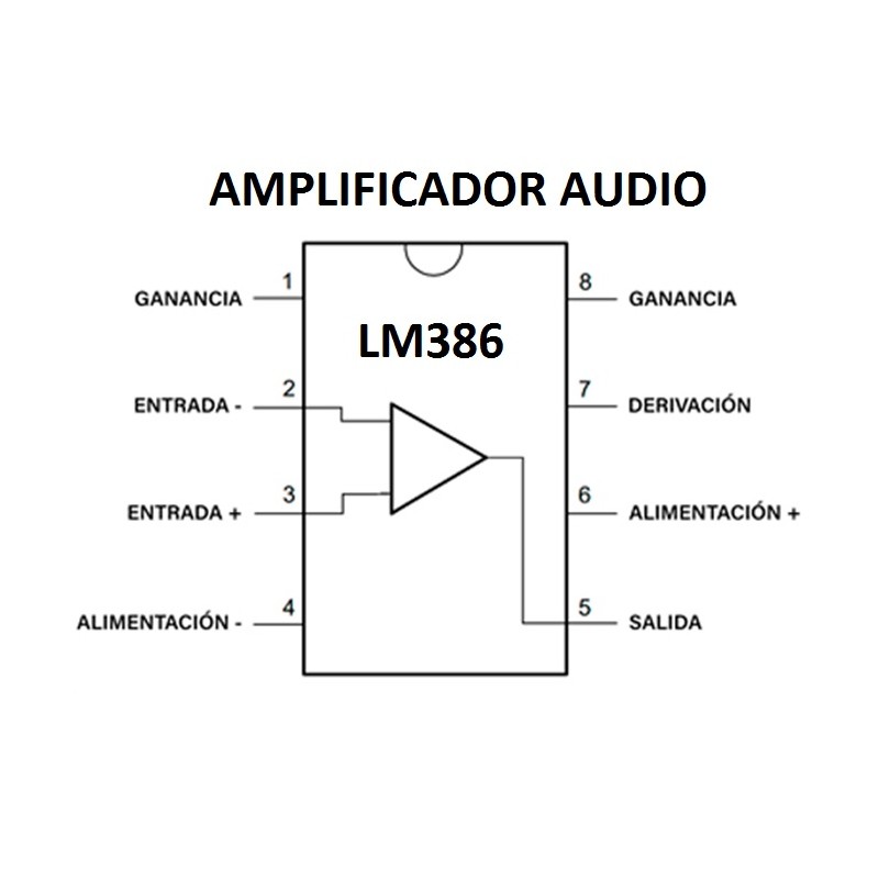 Circuito integrado Chip LM386 M-82 DIP-8 amplificador audio